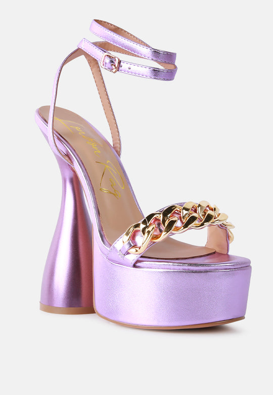 Buy Big Bash Metallic High Platform Chunky Sandals Online | London Rag USA