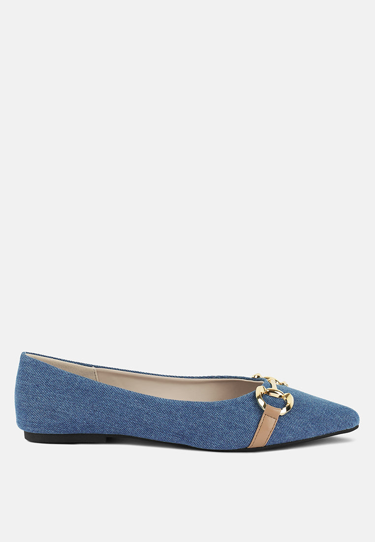 Compre Cressida Denim Horsebit Detalle Ballet Flats en línea | London ...